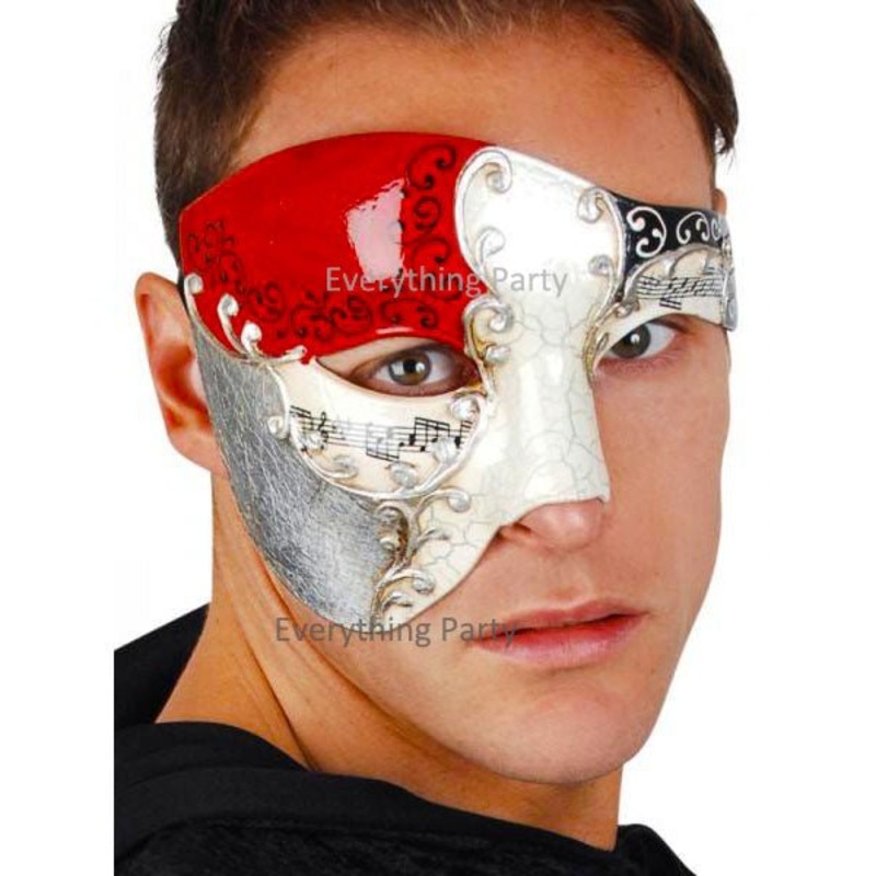 Maestro Red & Gold Masquerade Half Eye Mask - Inspiration Art Supply Center